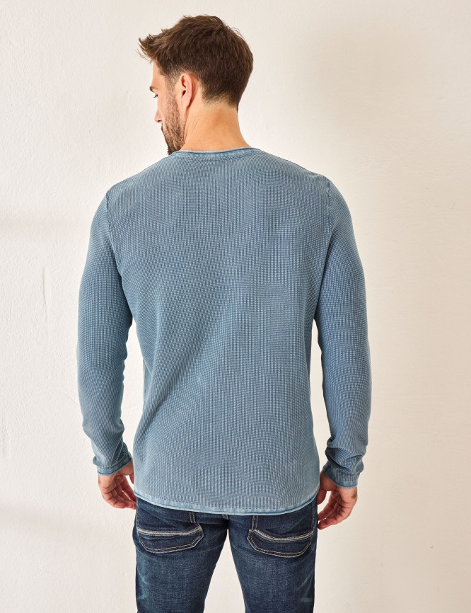 Baumwoll-Pullover mit Struktur