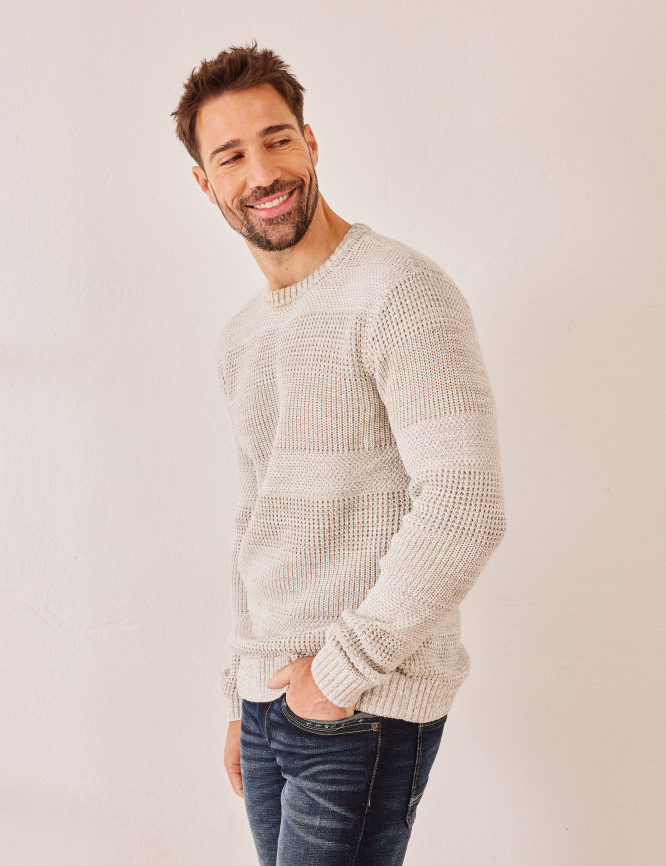 Pullover mit Struktur-Mix
