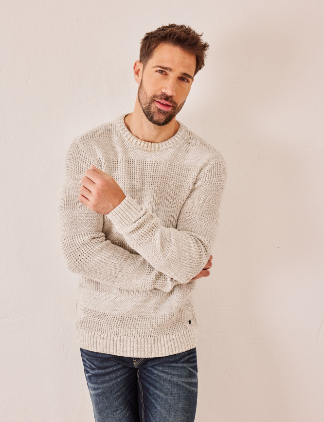 Pullover mit Struktur-Mix